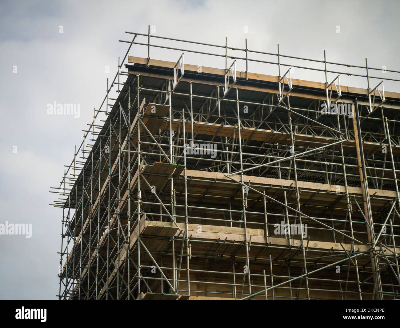 Building covered in scaffolding UK Stock Photo - Alamy