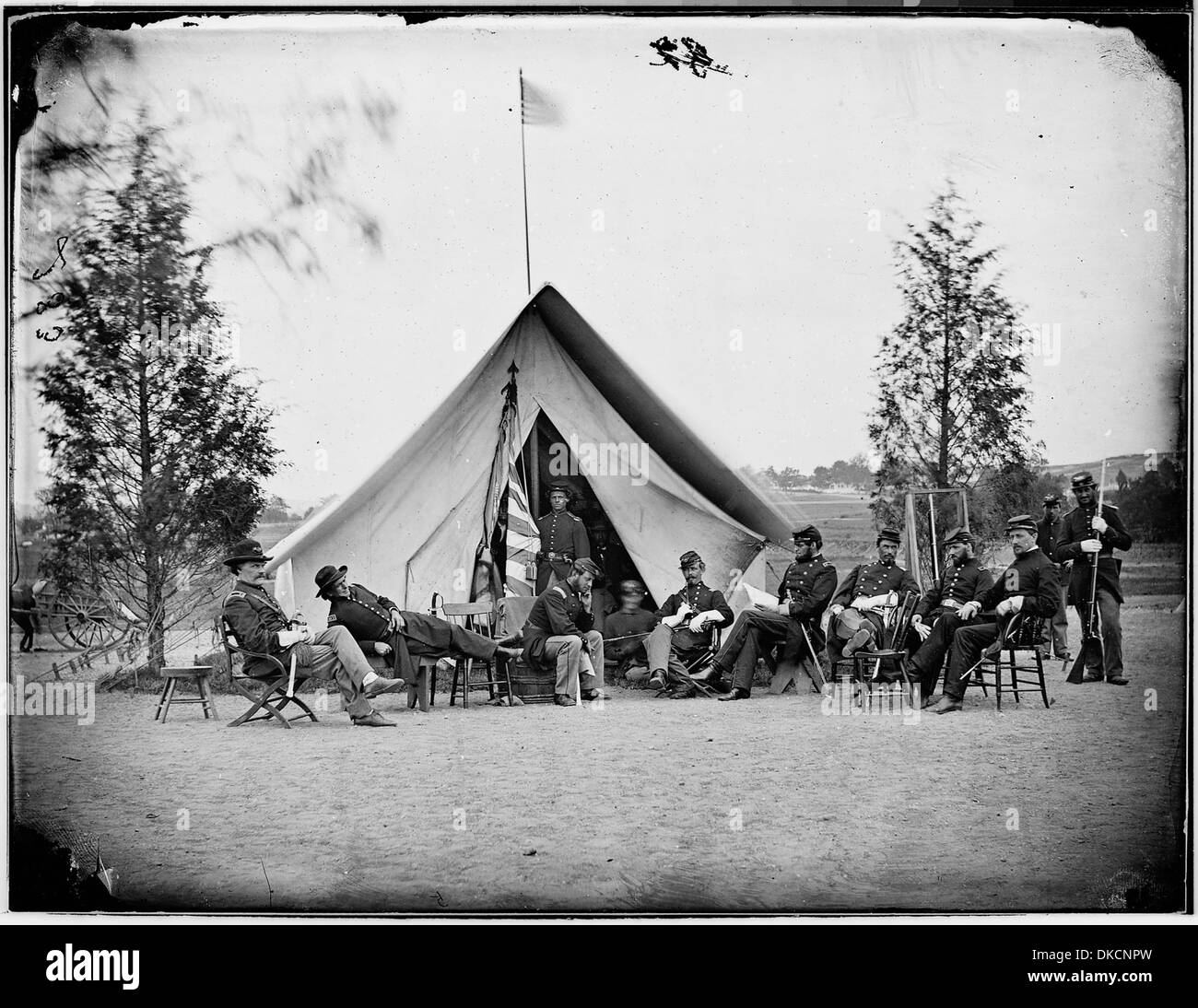 The image depicts the regimental headquarters, a central command ...