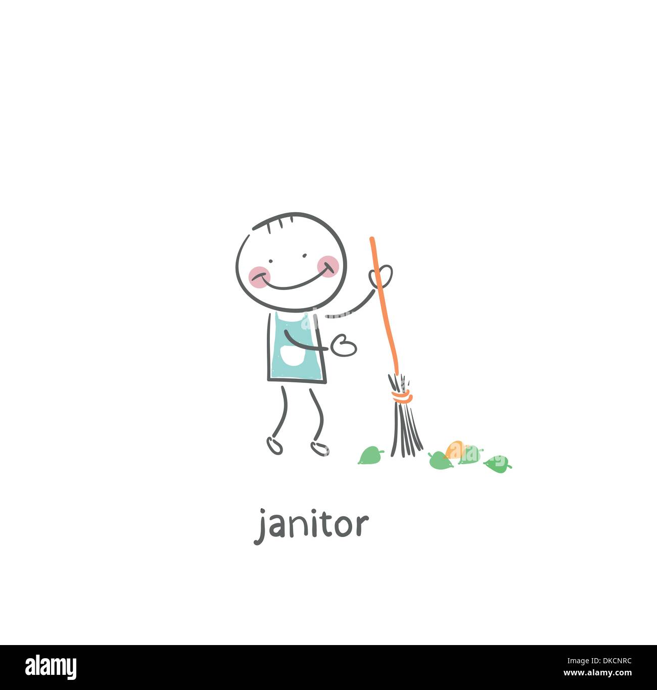 Male janitor floor mop Stock Vector Images - Alamy