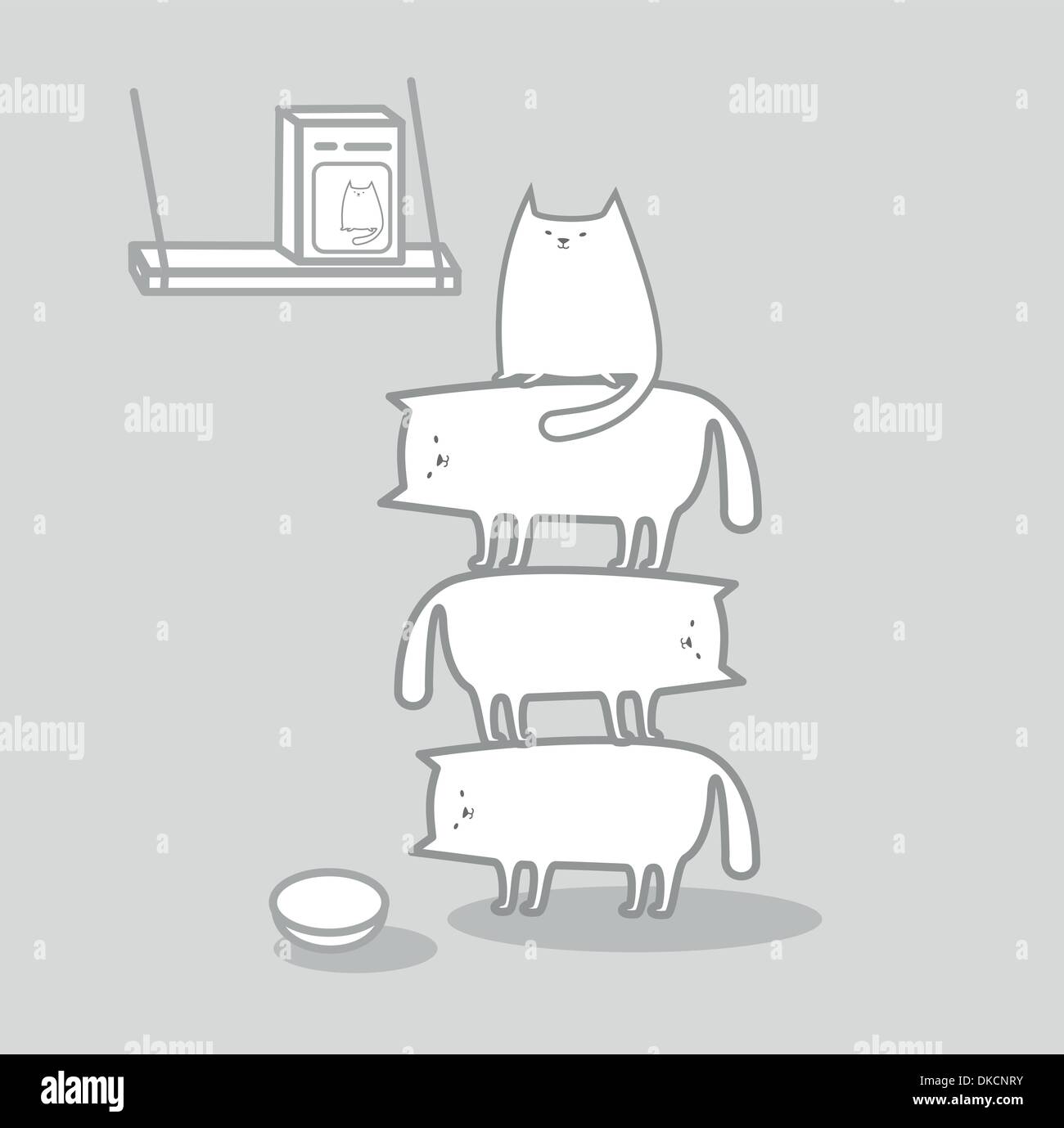 Cats using teamwork to get food Stock Vector Image & Art - Alamy