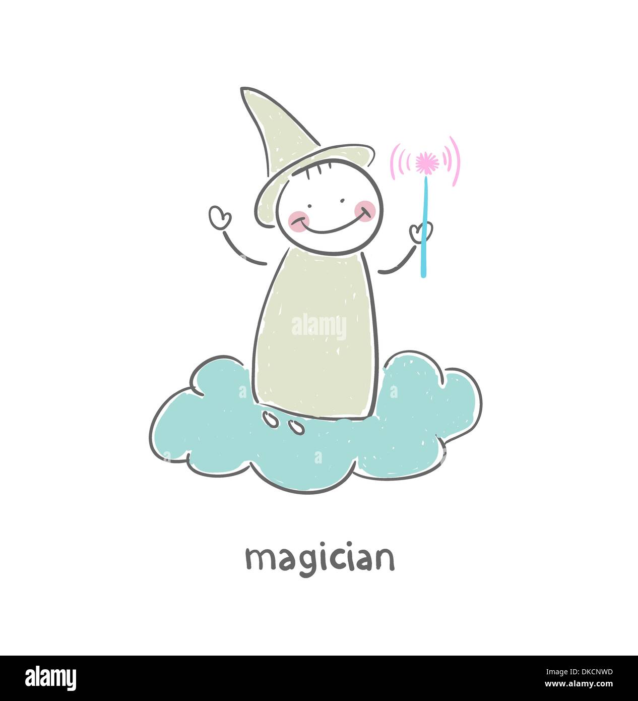 Cartoon white rabbit magician Cut Out Stock Images & Pictures - Alamy