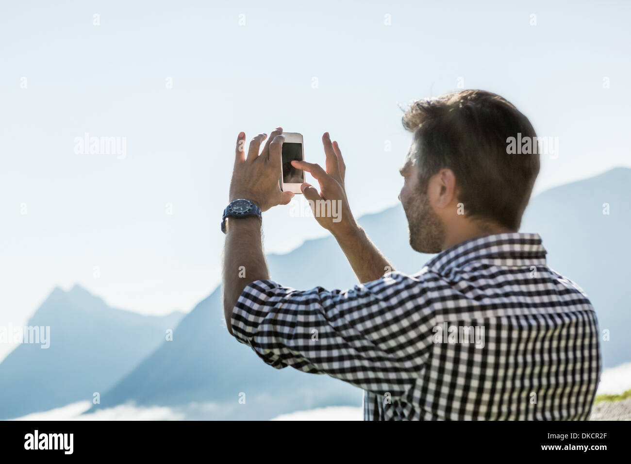 Photographing with mobile telephone hi-res stock photography and images ...