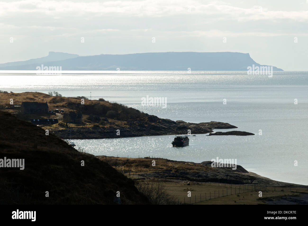 The Isle of Eigg over Airor bay on the Knoydart Peninsula, Highland ...