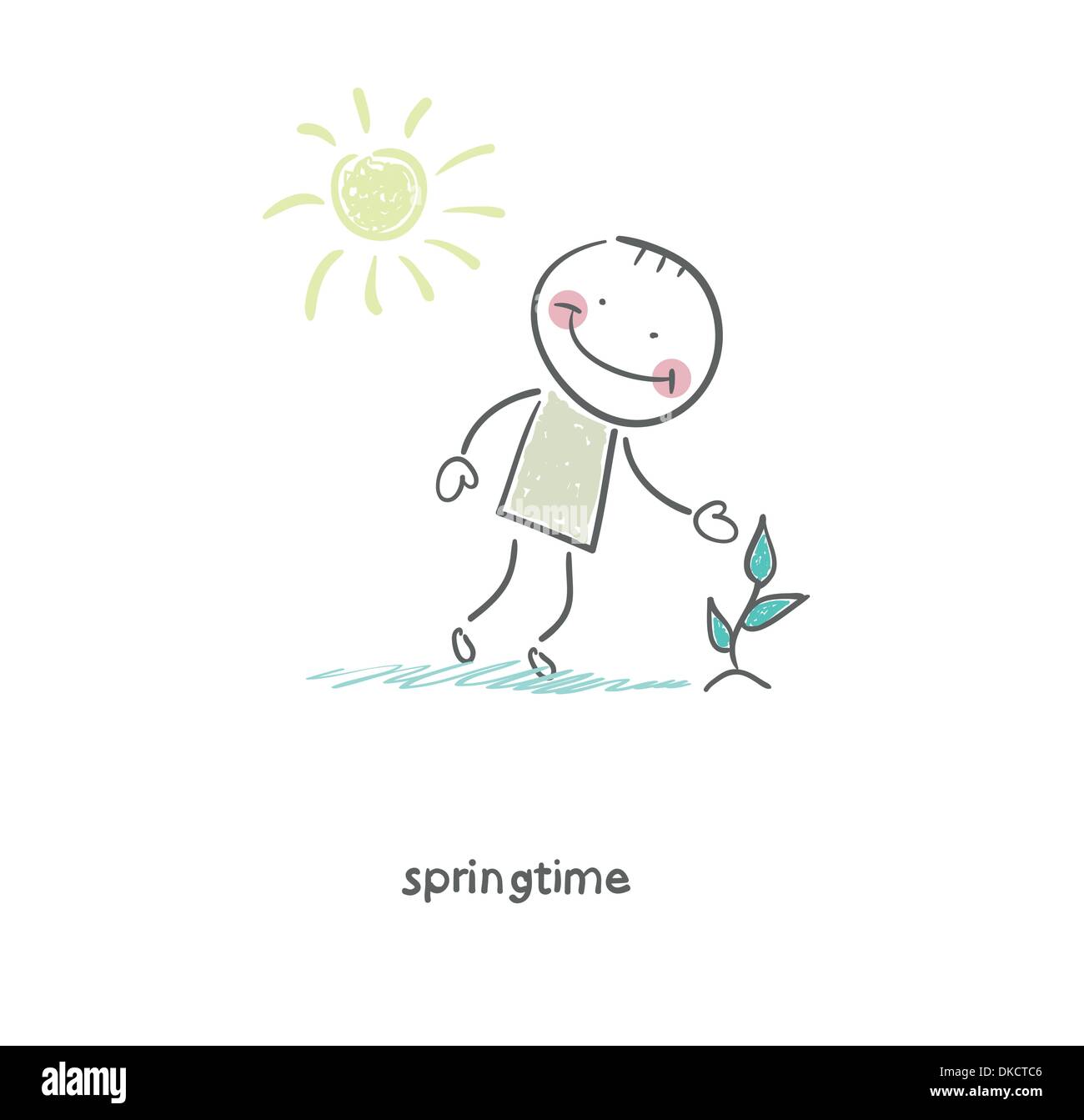 On nature. Spring. Illustration Stock Vector Image & Art - Alamy