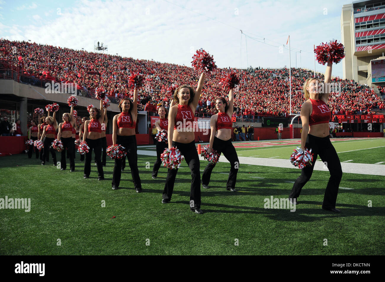 Oct. 29, 2011 - Lincoln, Nebraska, U.S - The Husker cheerleaders bring ...