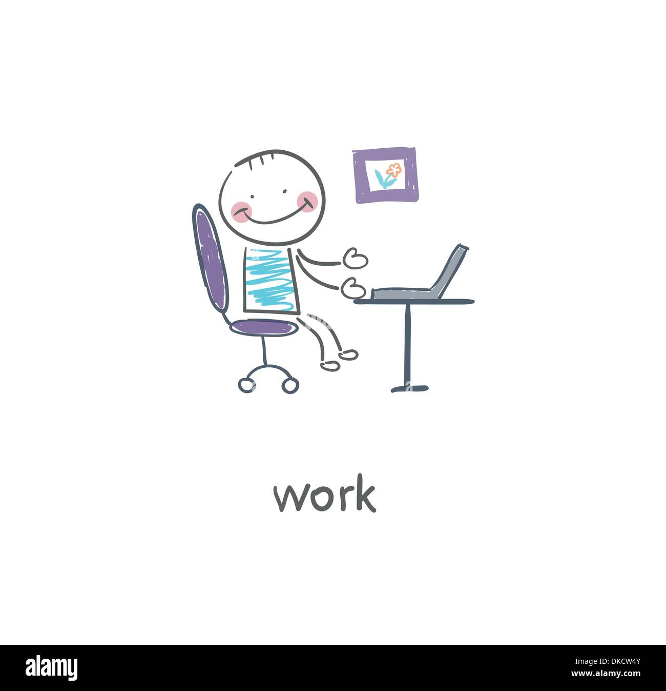 Office worker. Illustration Stock Vector Image & Art - Alamy