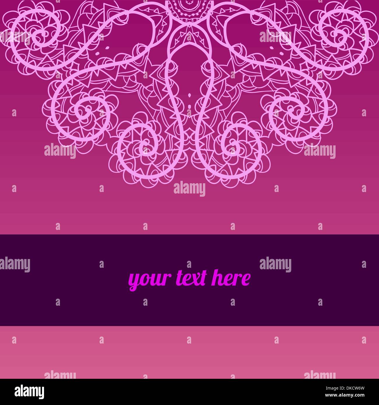 Ornate ornamental indian half mandala frame for text in pink color ...