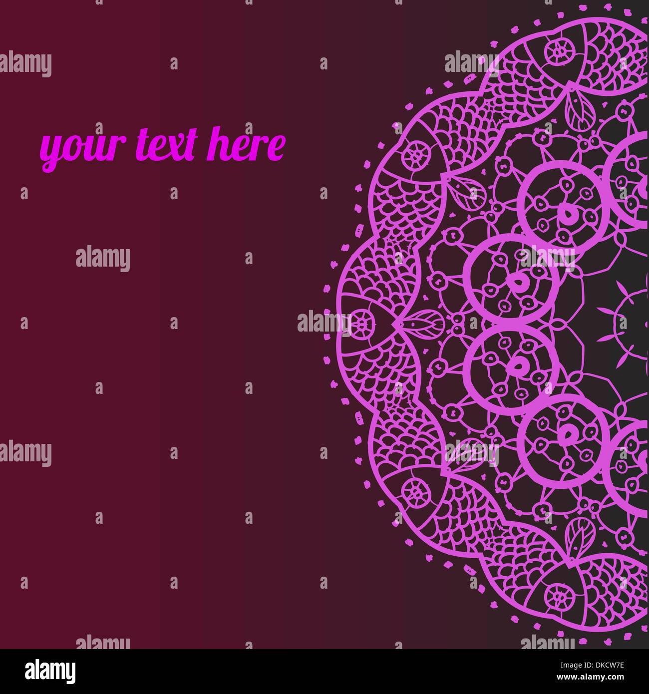 Ornate ornamental indian half mandala frame for text in pink color ...