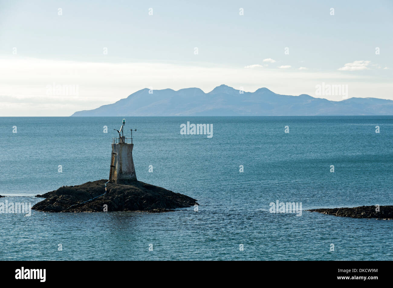 The Isle of Rum from the Armadale (Skye) ferry as it leaves Mallaig ...