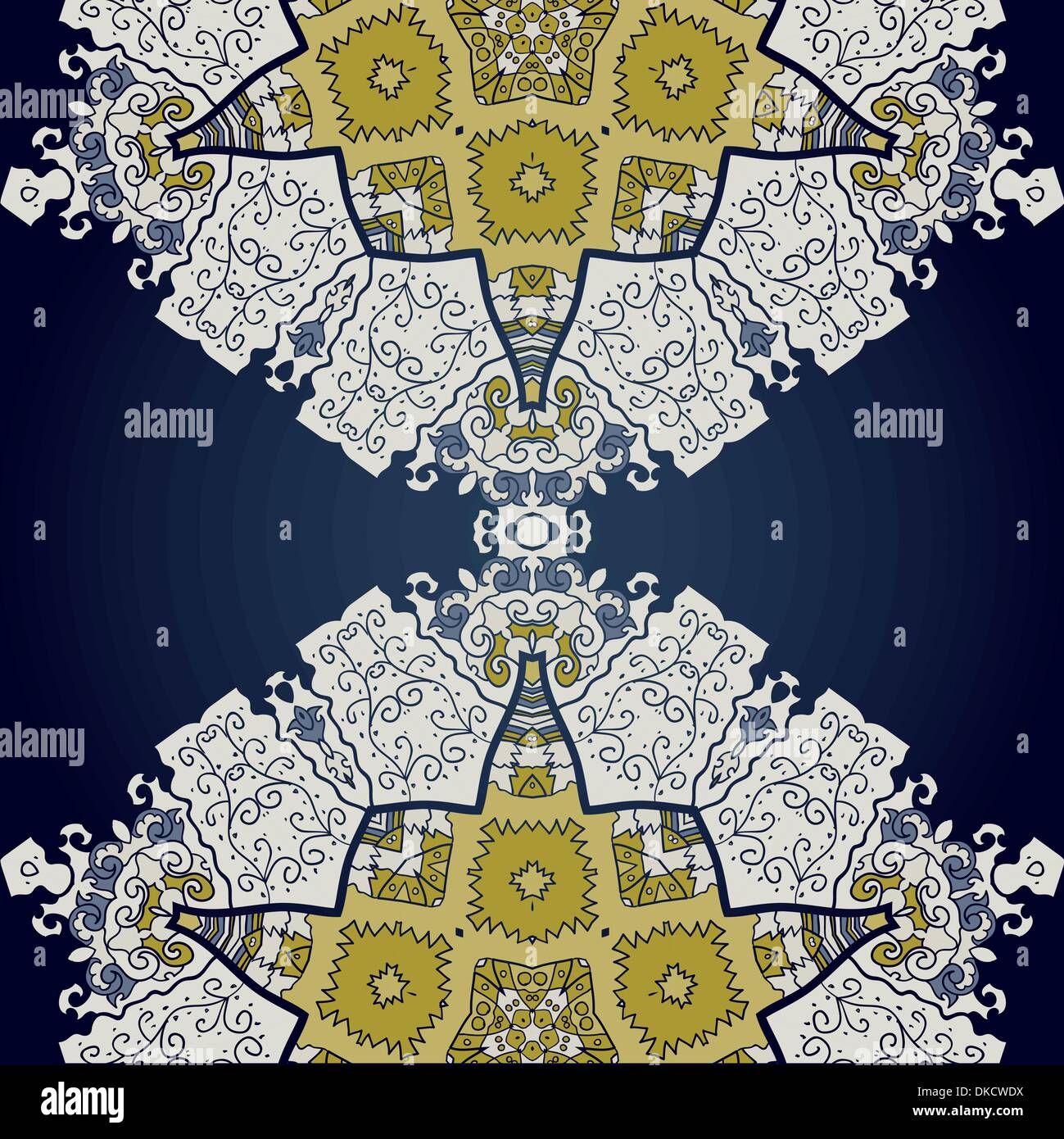 Oriental mandala motif half round lase pattern on the black background ...
