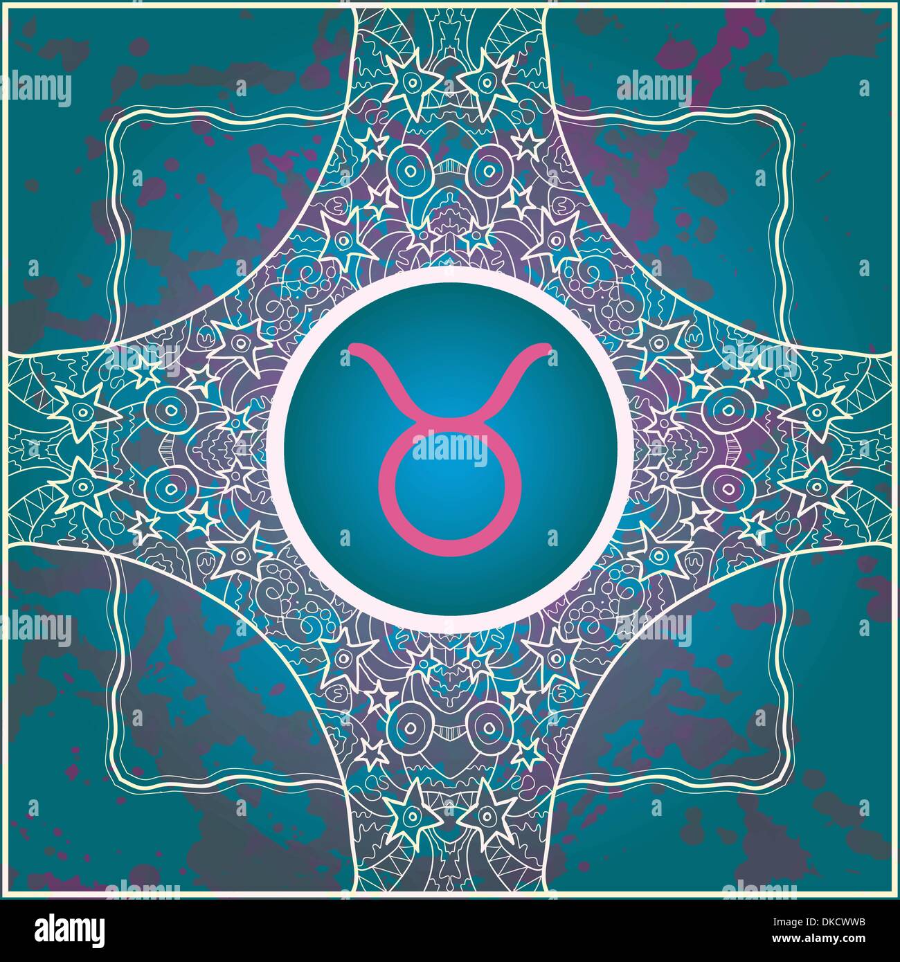 zodiac sign Taurus. What is karma? Vector circle with zodiac signs on ...