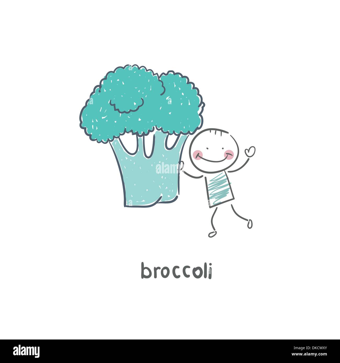 Man and broccoli Stock Vector Image & Art - Alamy