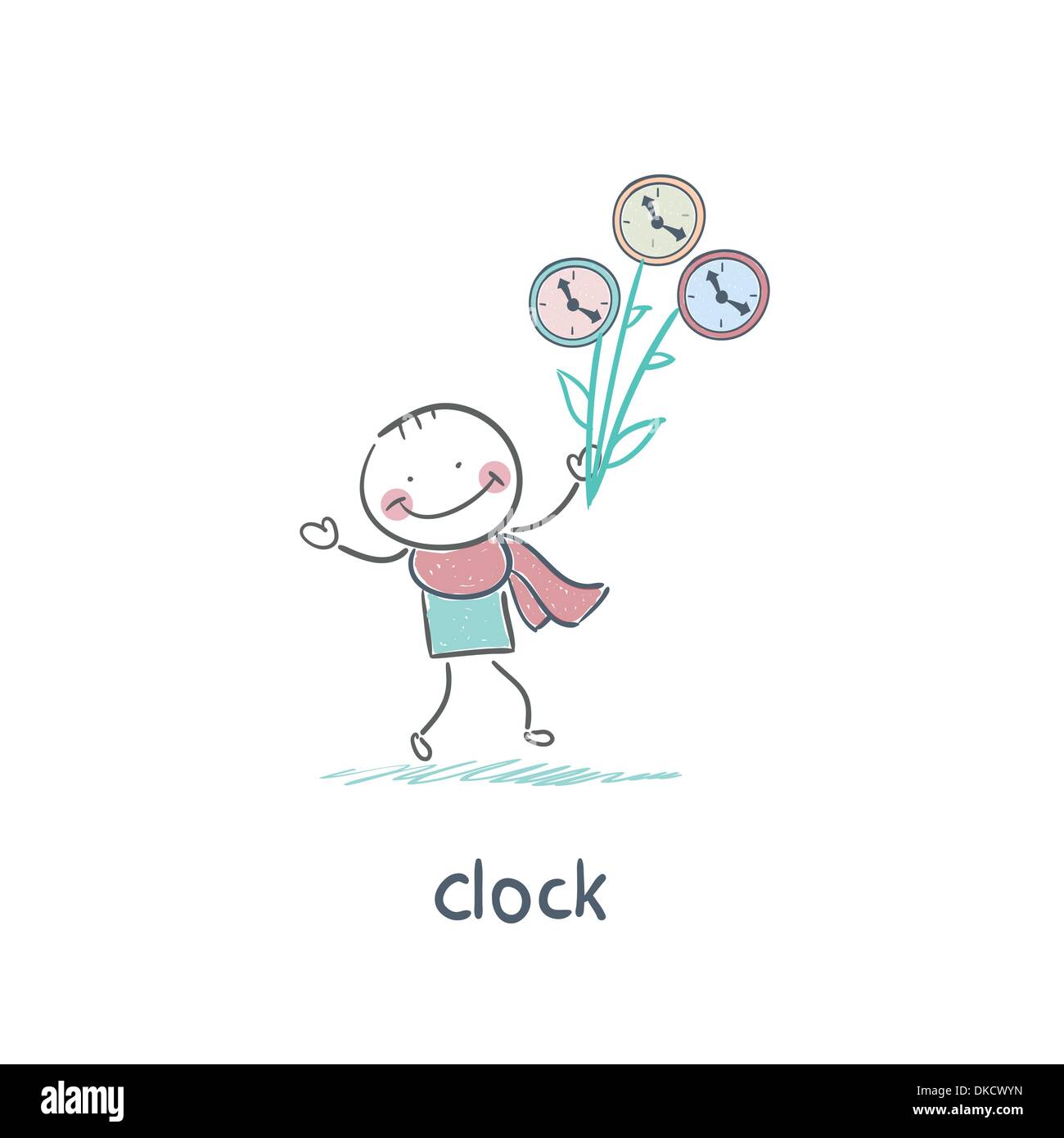 Office smile clock Stock Vector Images - Alamy