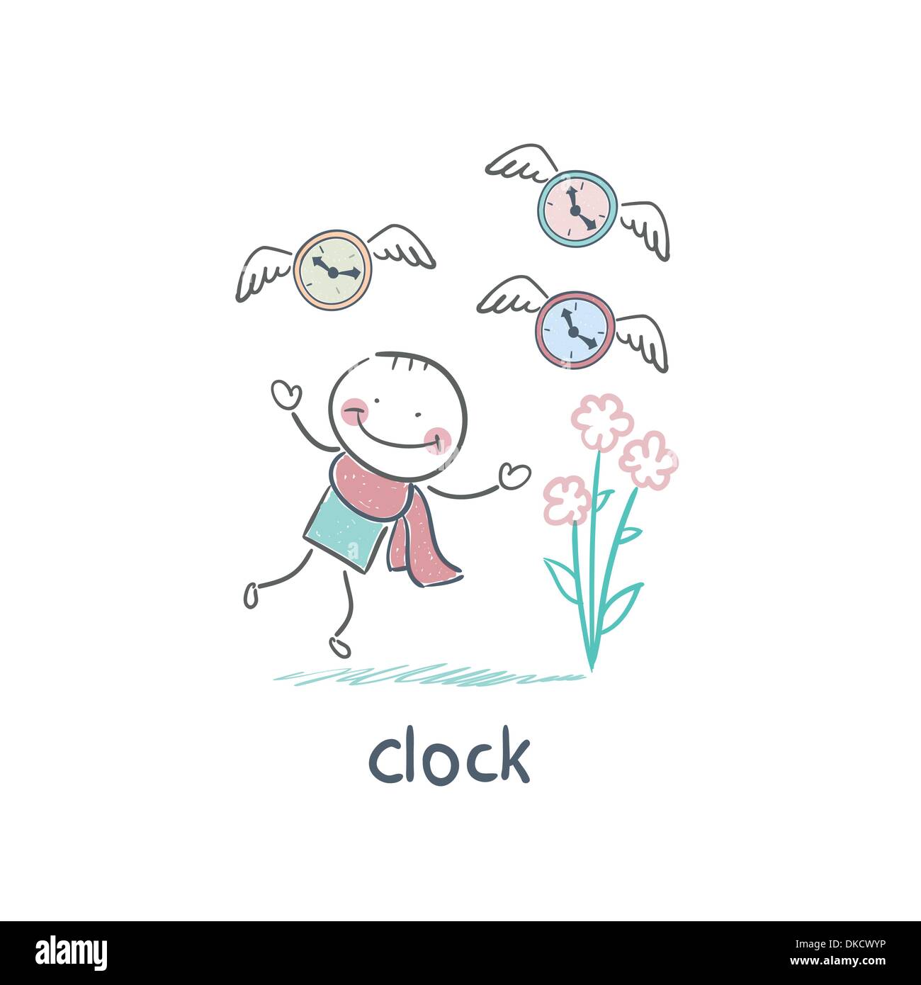 Man and clock Stock Vector Image & Art - Alamy