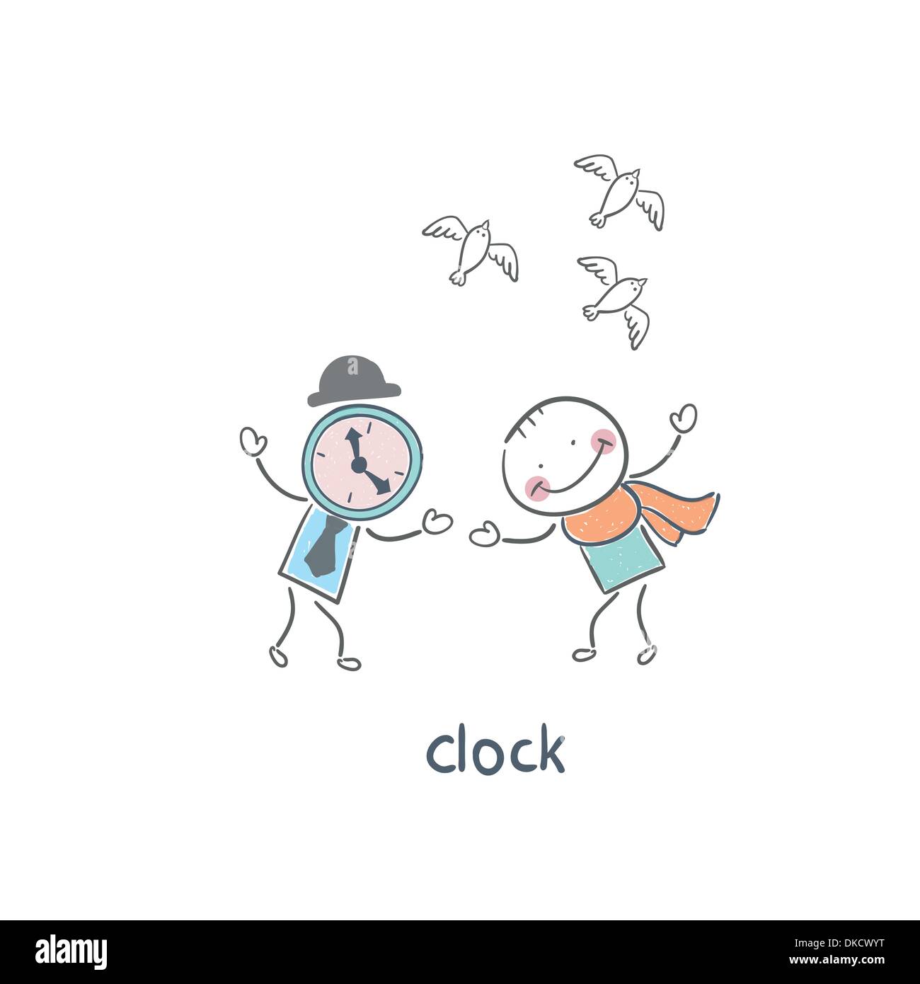 Man and clock Stock Vector Image & Art - Alamy