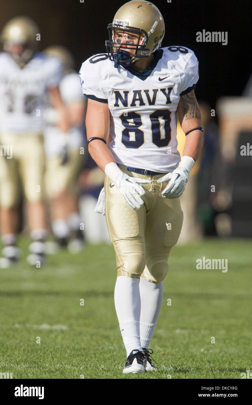 Oct. 29, 2011 - South Bend, Indiana, U.S - Navy wide receiver Bruce ...