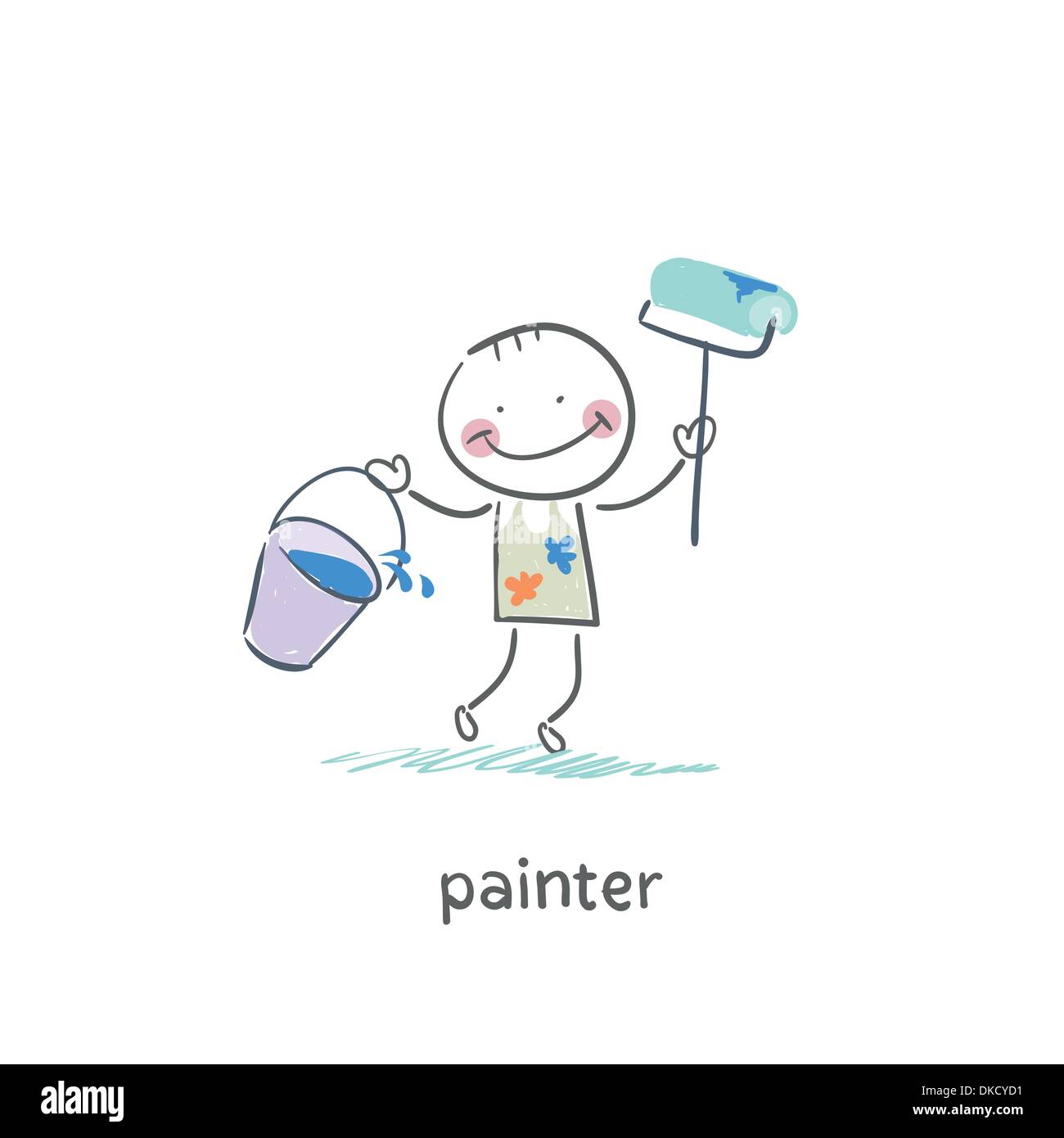 Portrait painting smiling person Stock Vector Images - Alamy