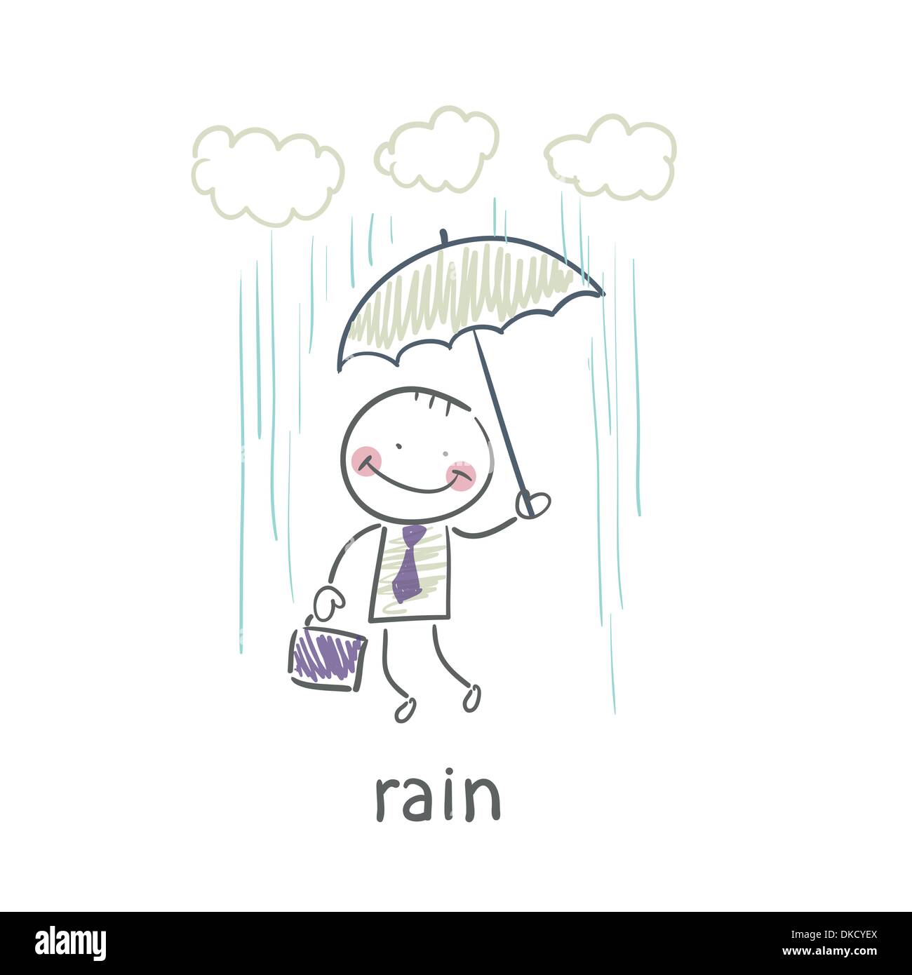 Human in rain Stock Vector Images - Alamy