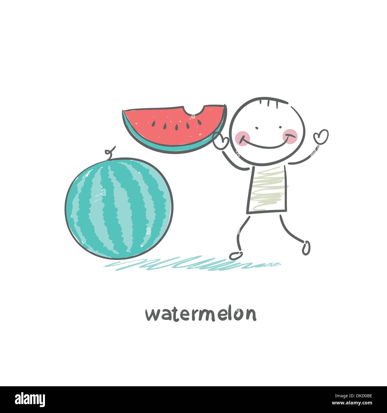 Man biting watermelon Stock Vector Images - Alamy