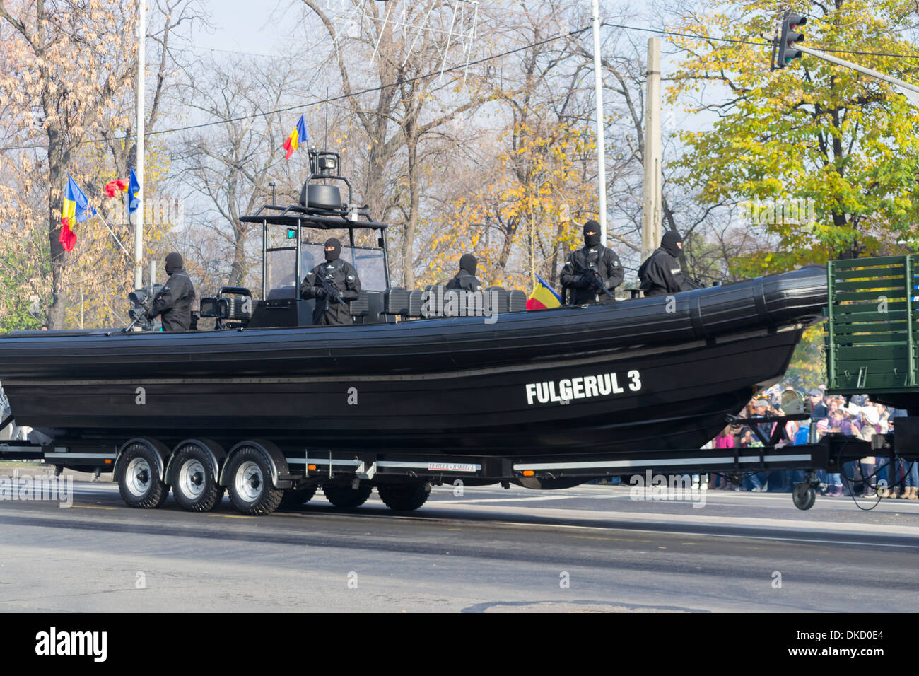 Romanian Navy Special Forces on a rigid-hulled inflatable boat (RHIB ...