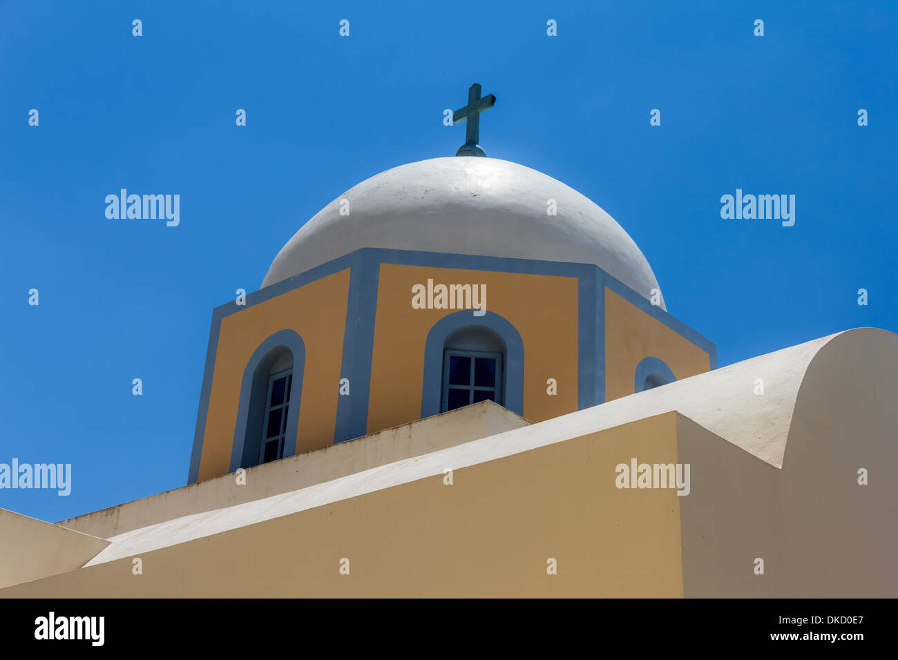 Traditional church at Fira, Santorini in Greece Stock Photo - Alamy