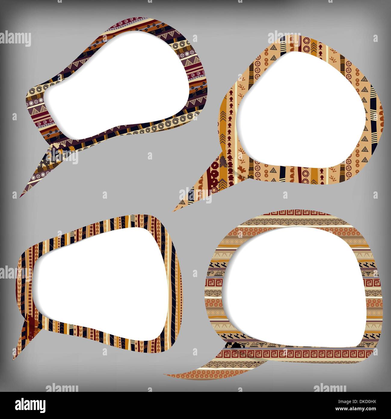 Set of vector speech bubble in the style of Tribal Stock Vector Image ...