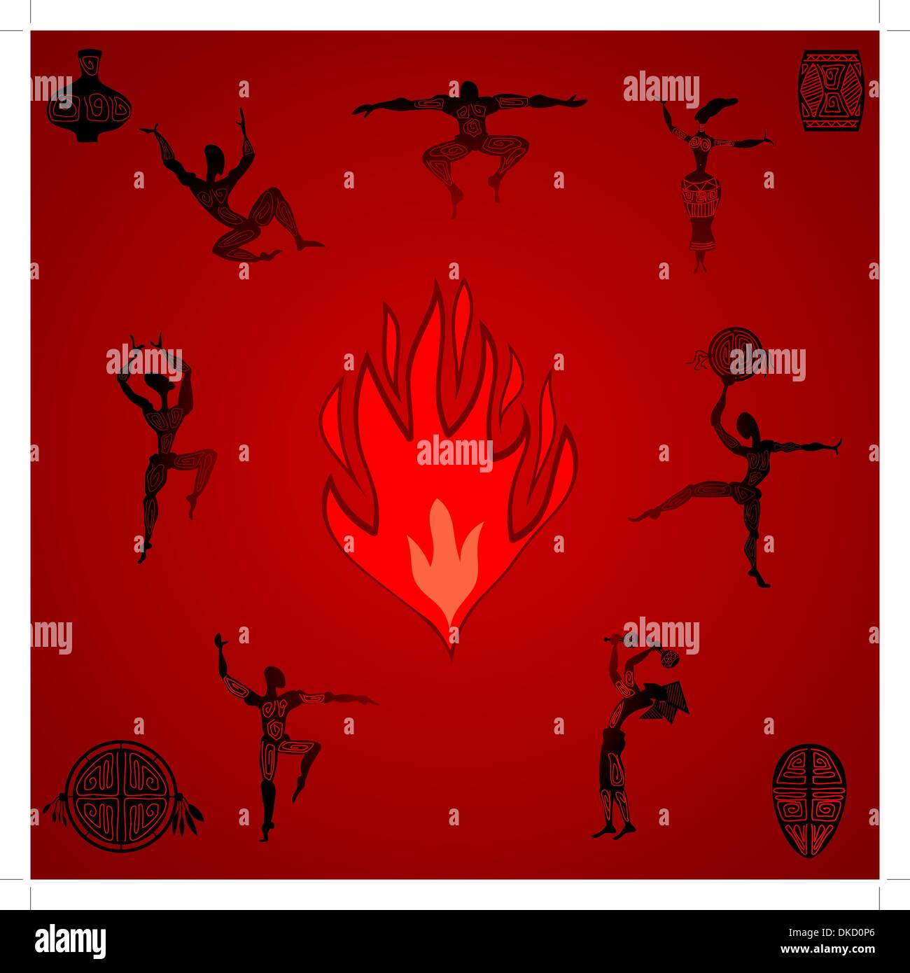 Black african girls traditional dance Stock Vector Images - Alamy