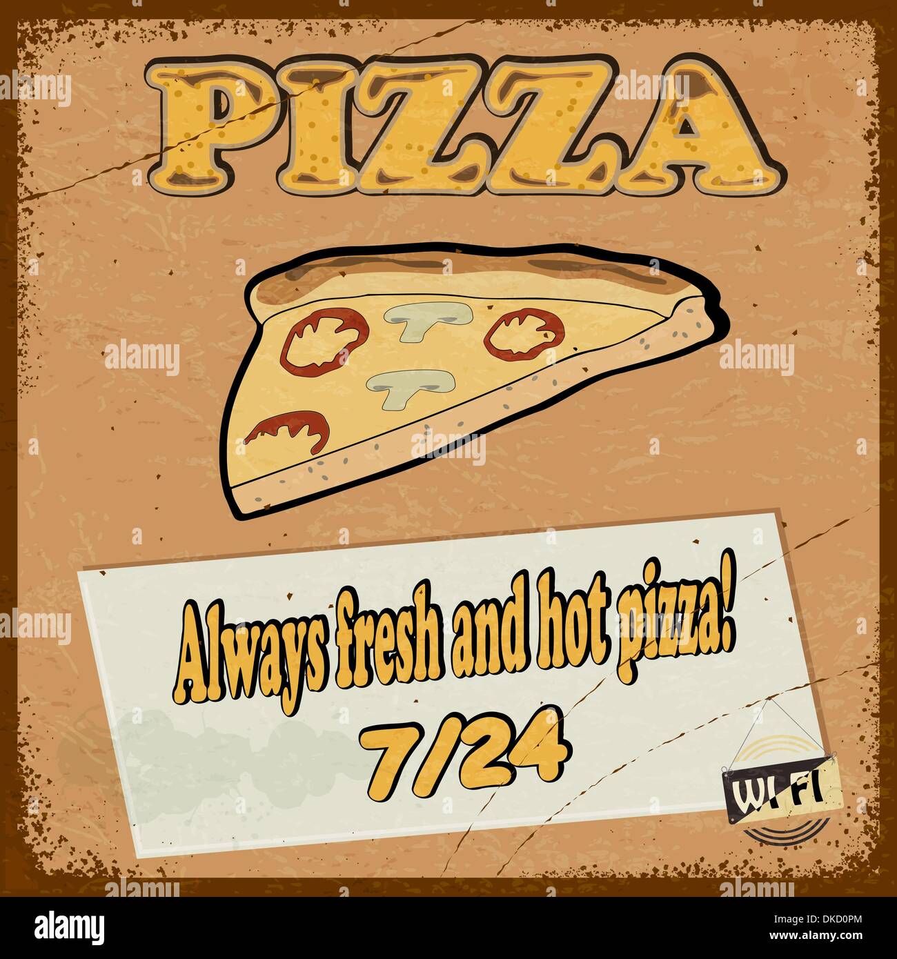 Old style pizza packaging Stock Vector Images - Alamy