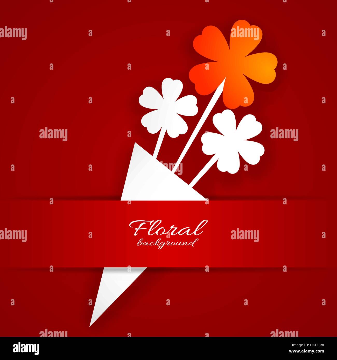 Abstract paper flower on a red background Stock Vector Image & Art - Alamy