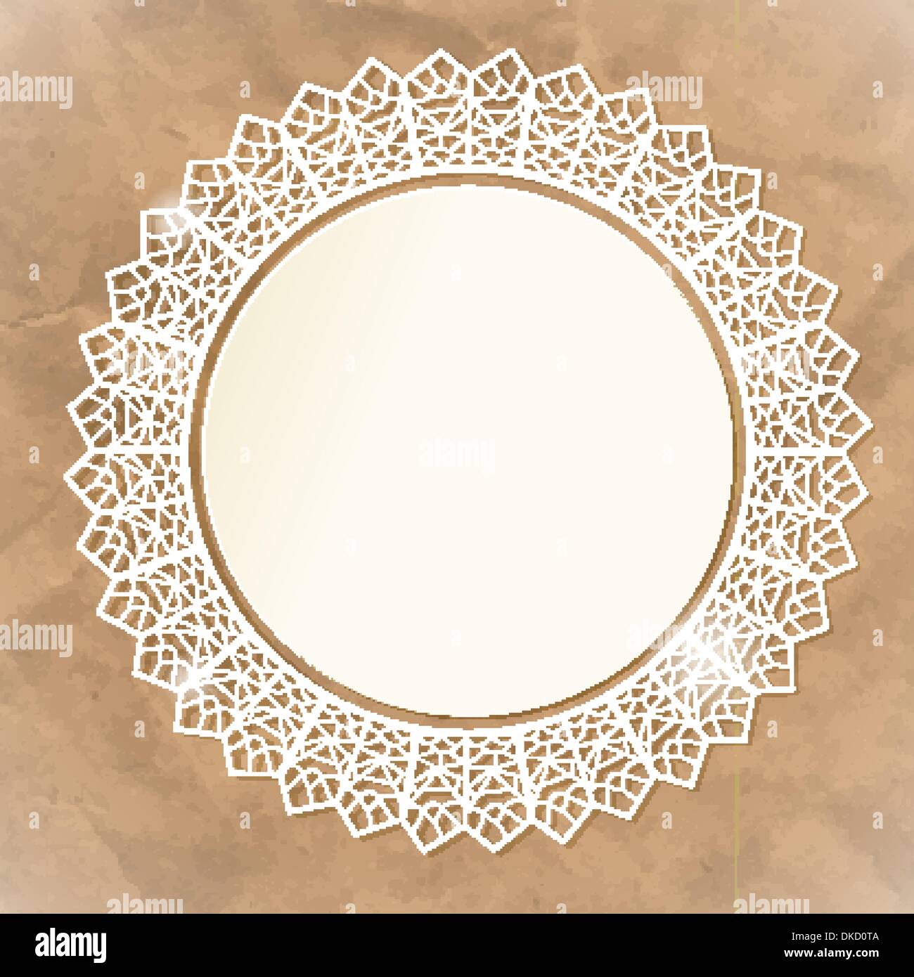 White lace doily on paper an background Stock Vector Image & Art - Alamy