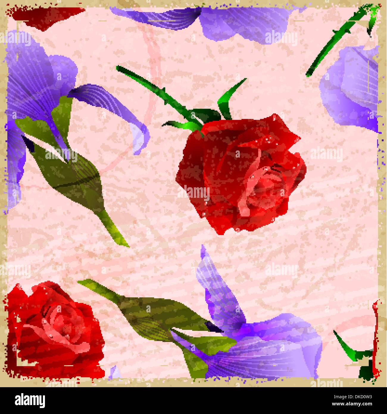 Old pink rose in Stock Vector Images - Alamy