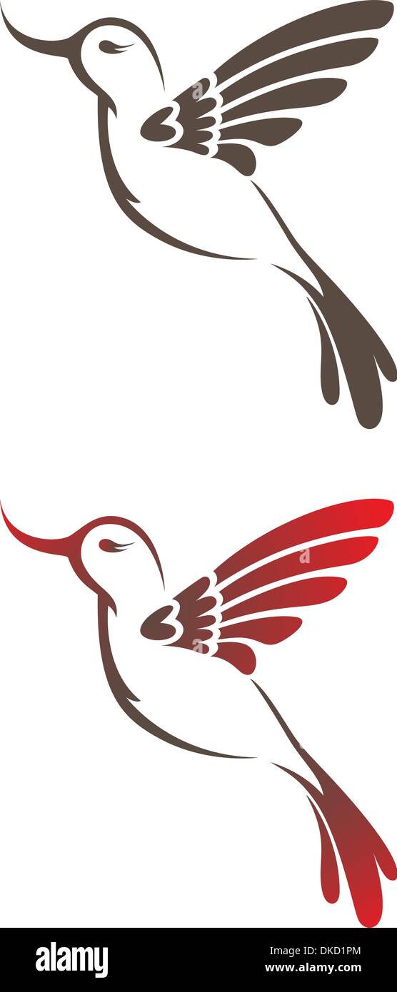 Set of two vector stylized hummingbird symbol Stock Vector Image & Art ...