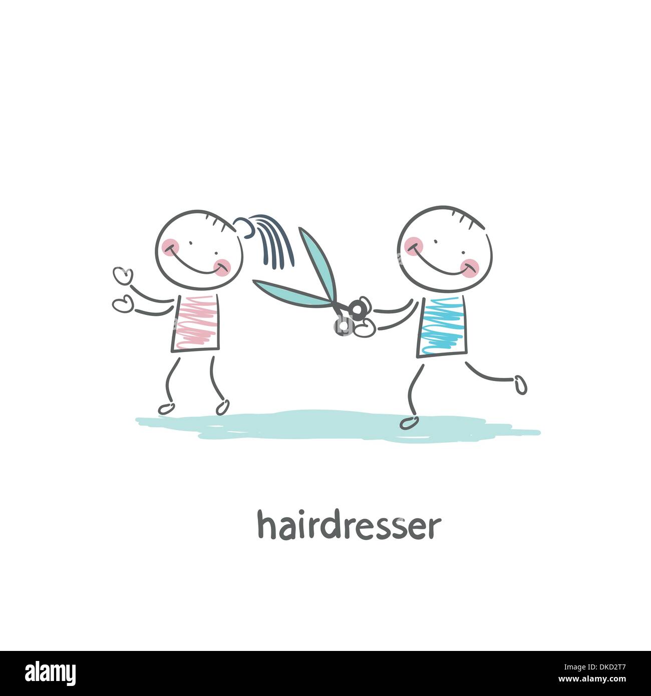 Barber holding scissors comb Stock Vector Images - Alamy