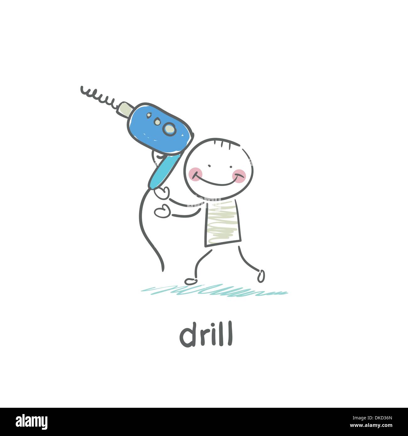 Person with drill isolated Stock Vector Images - Alamy