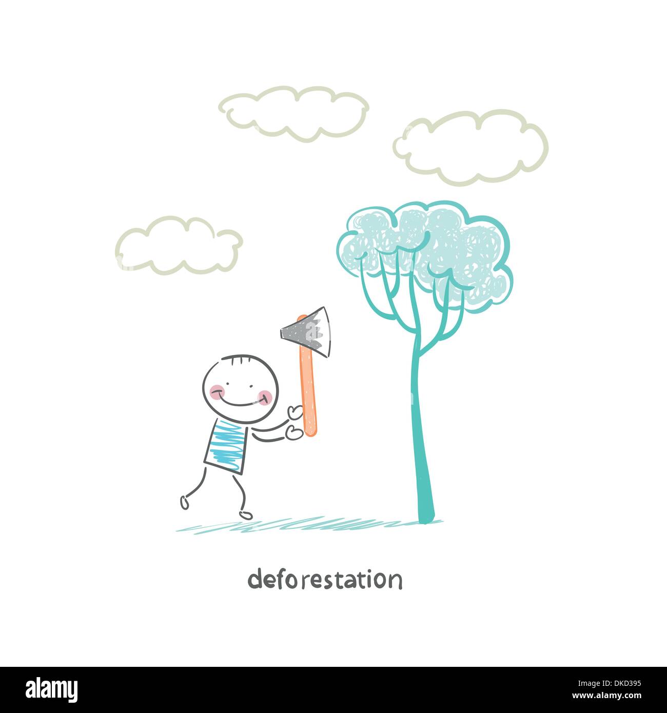 Cutting trees Stock Vector Images - Alamy