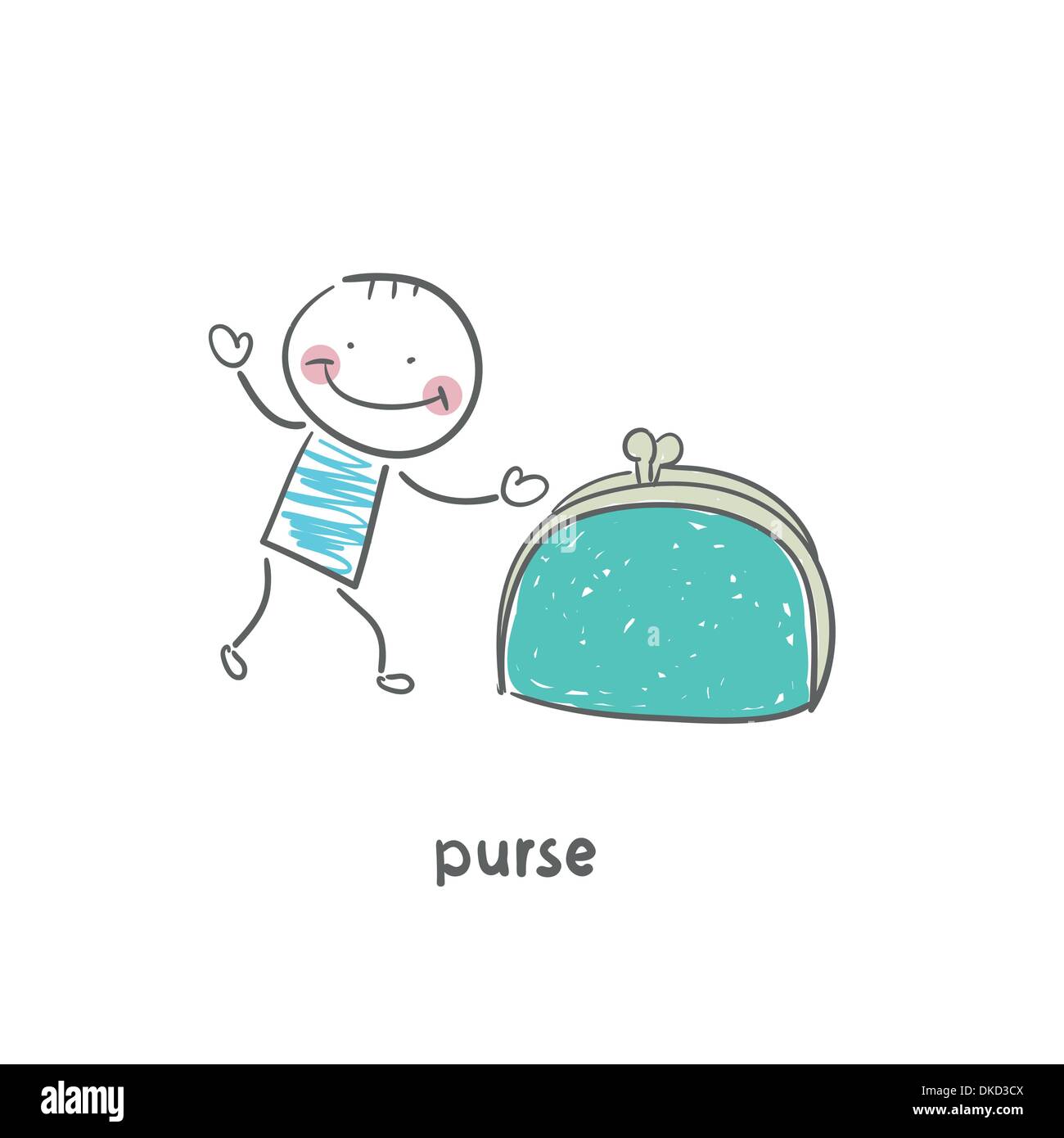 Open purse empty white background Stock Vector Images - Alamy