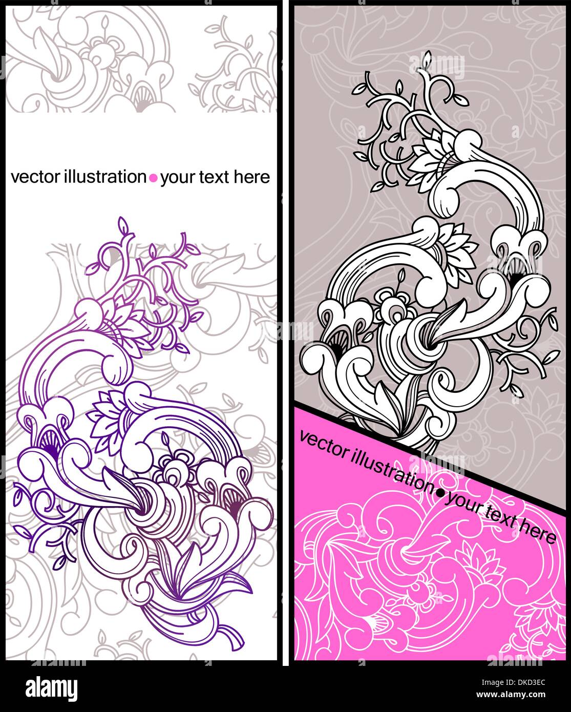 two vector floral cards Stock Vector Image & Art - Alamy