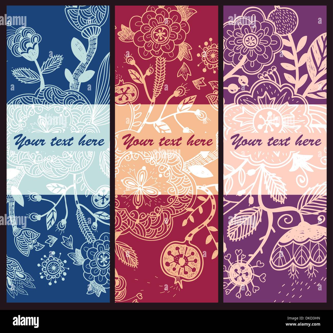 vector set of colorful floral cards Stock Vector Image & Art - Alamy