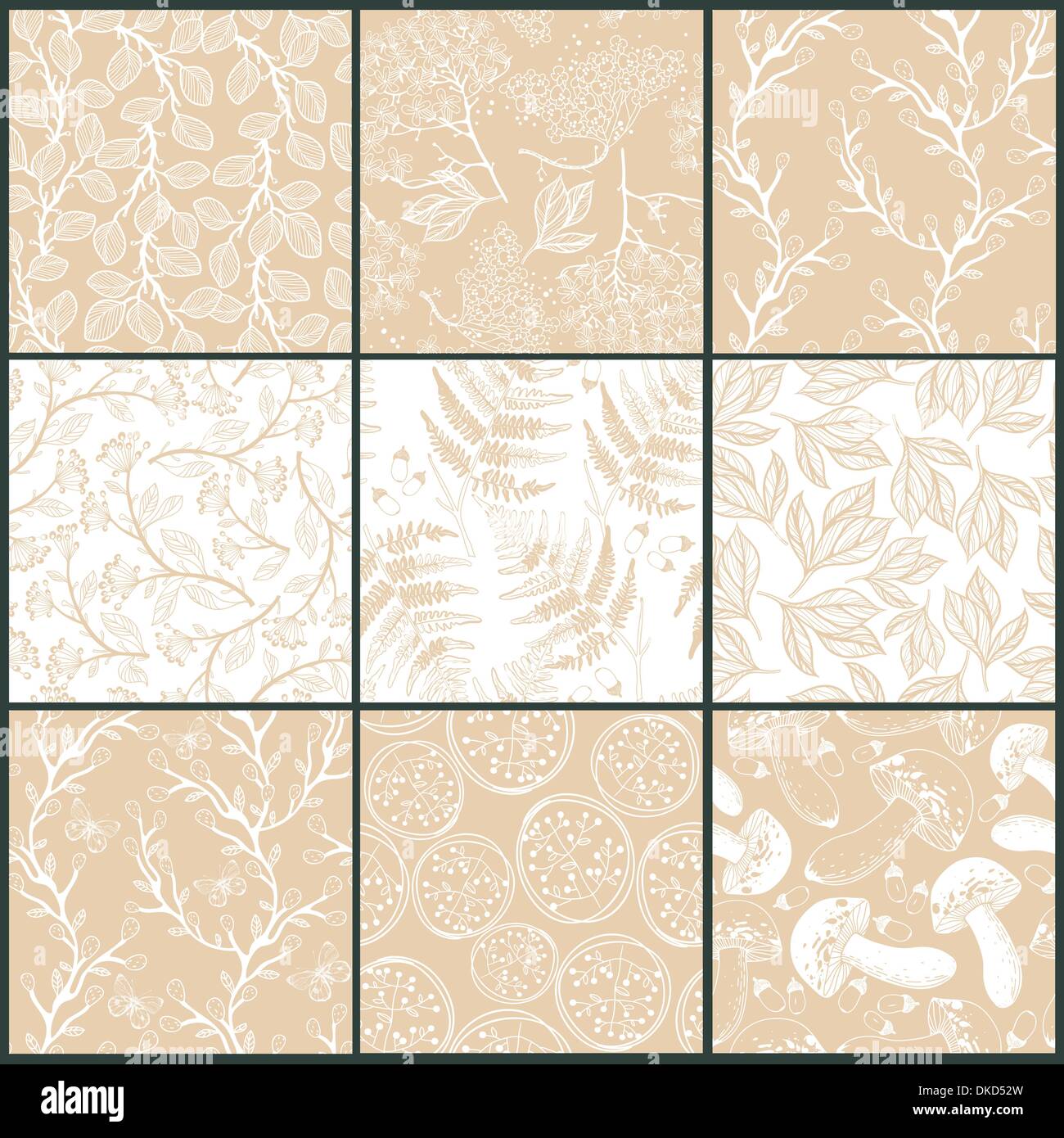 vector collection of floral seamless patterns Stock Vector Image & Art ...