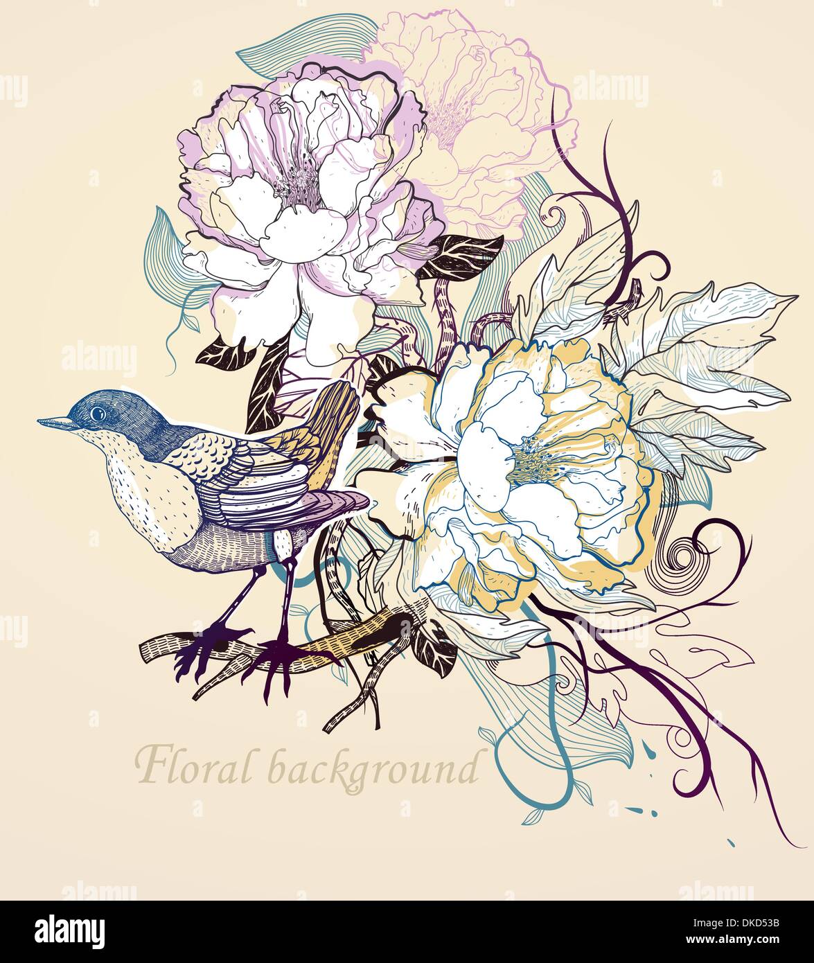 Bouquet of little roses Stock Vector Images - Alamy