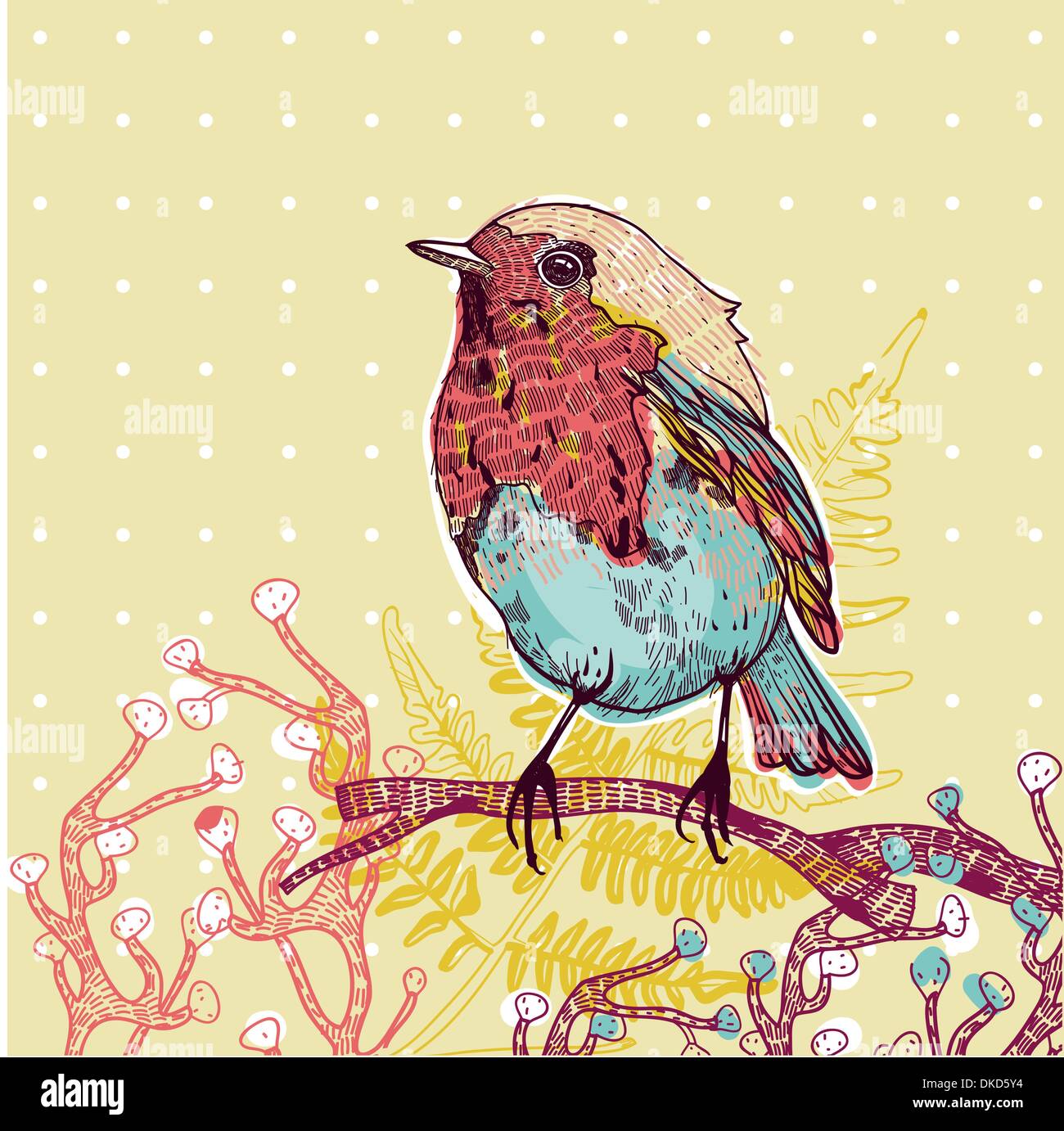 vector illustration of a little colorful bird Stock Vector Image & Art ...