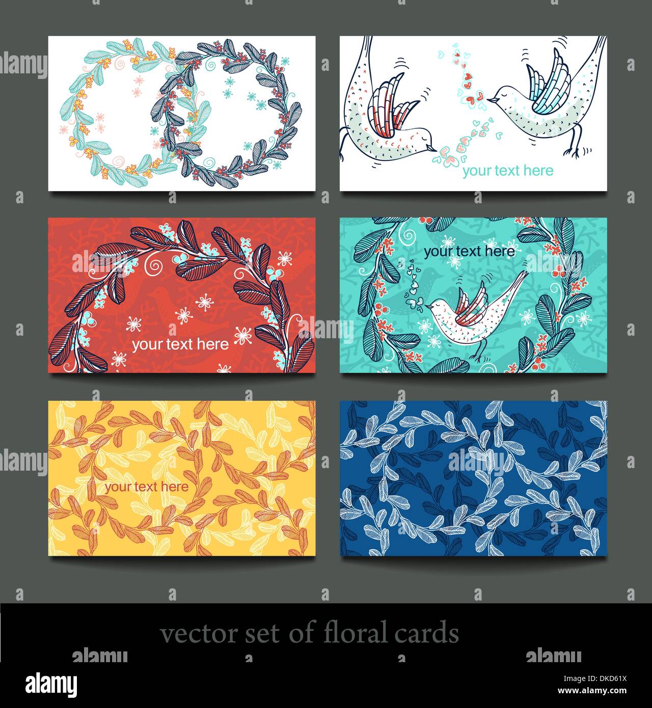 vector set of floral colored cards Stock Vector Image & Art - Alamy