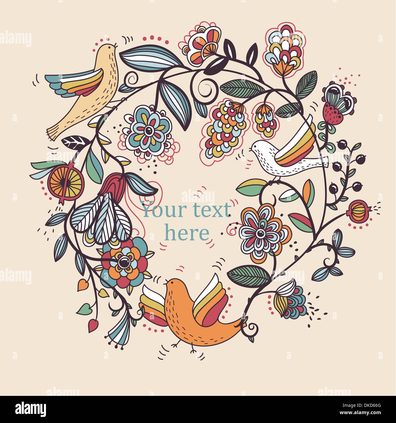 vector illustration of a floral wreath Stock Vector Image & Art - Alamy
