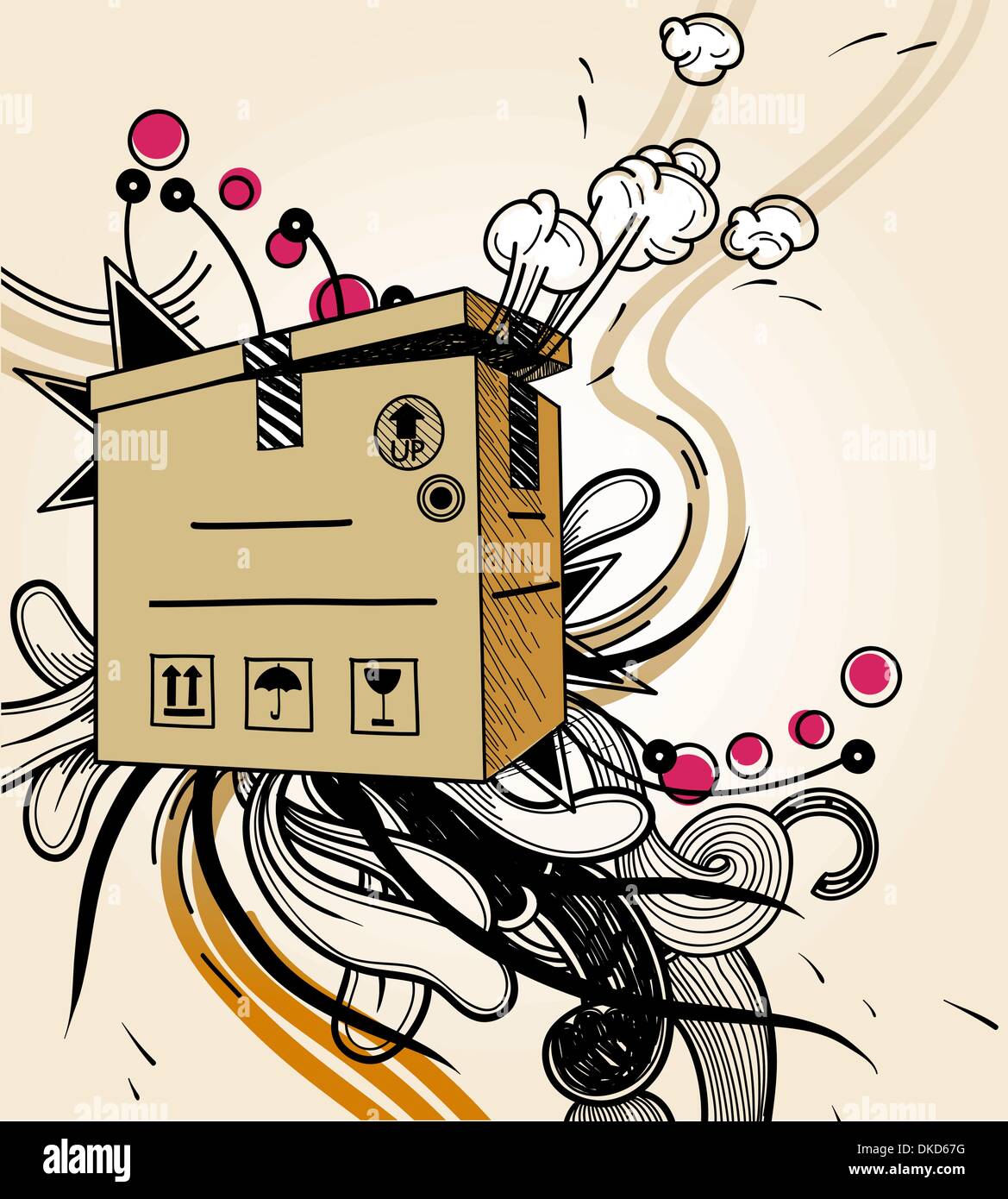 vector illustration of a carton box with secret content Stock Vector ...
