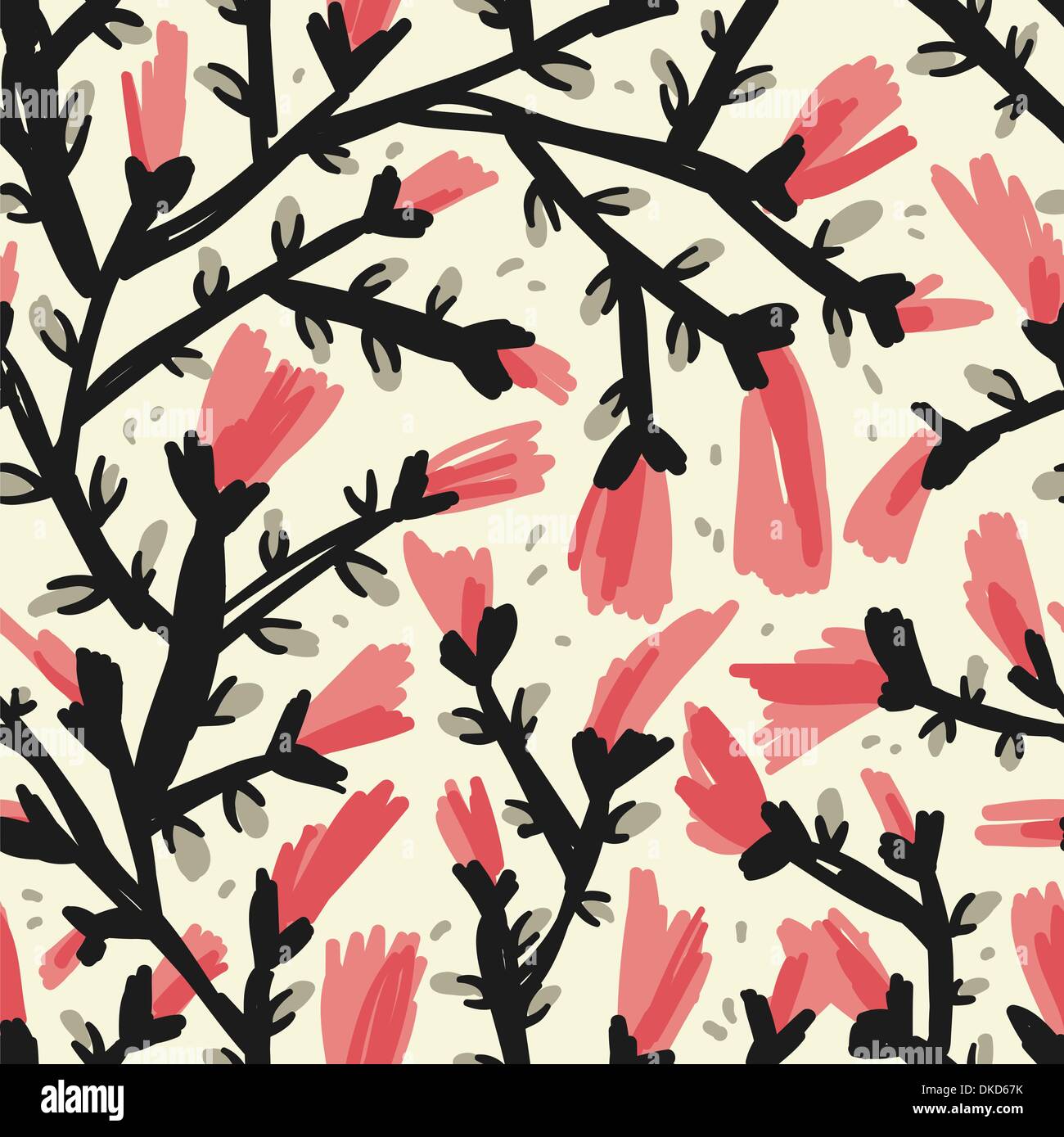 Spring tree branches buds blossom Stock Vector Images - Alamy