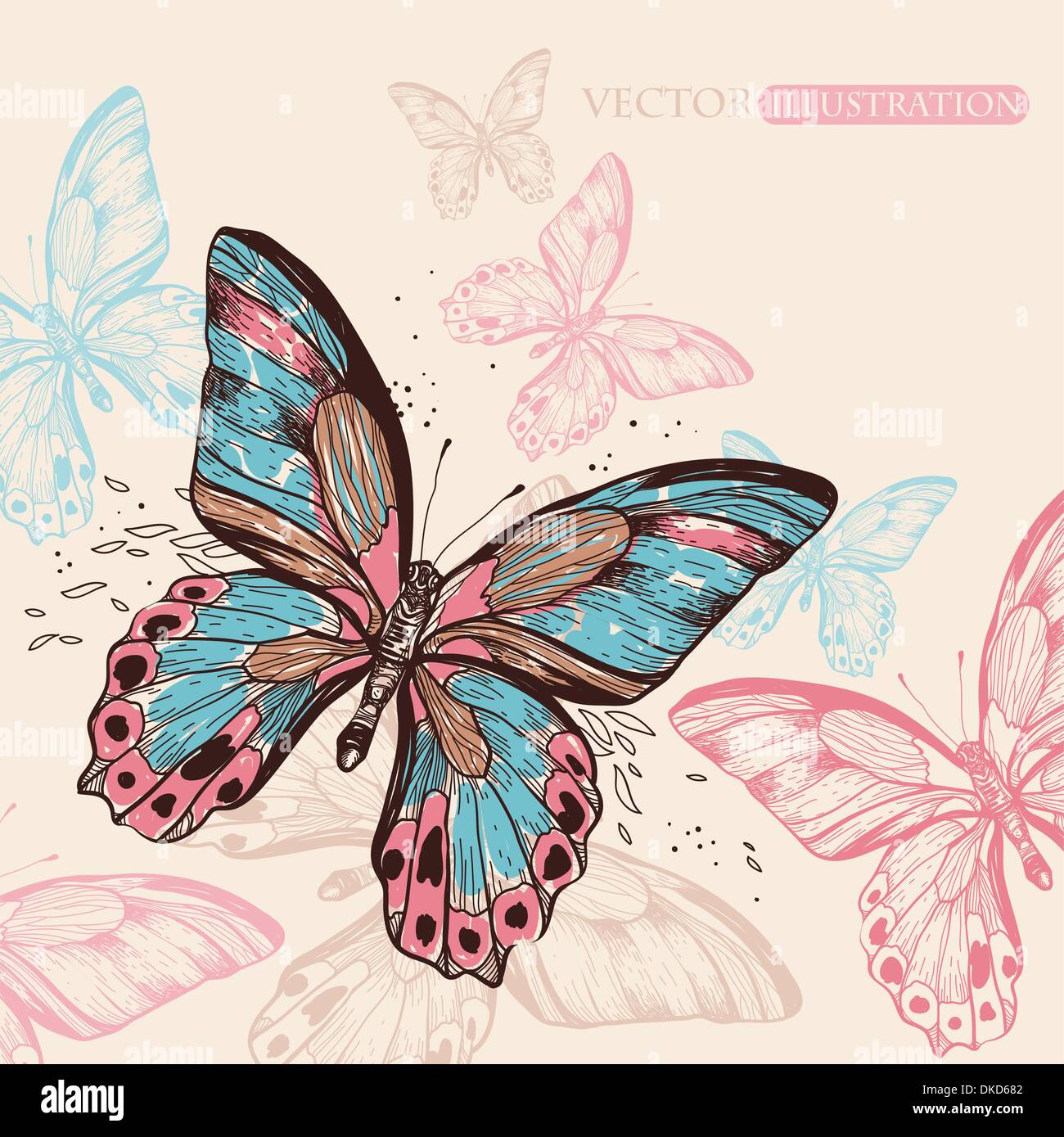 vector illustration of colorful flying butterflies Stock Vector Image ...