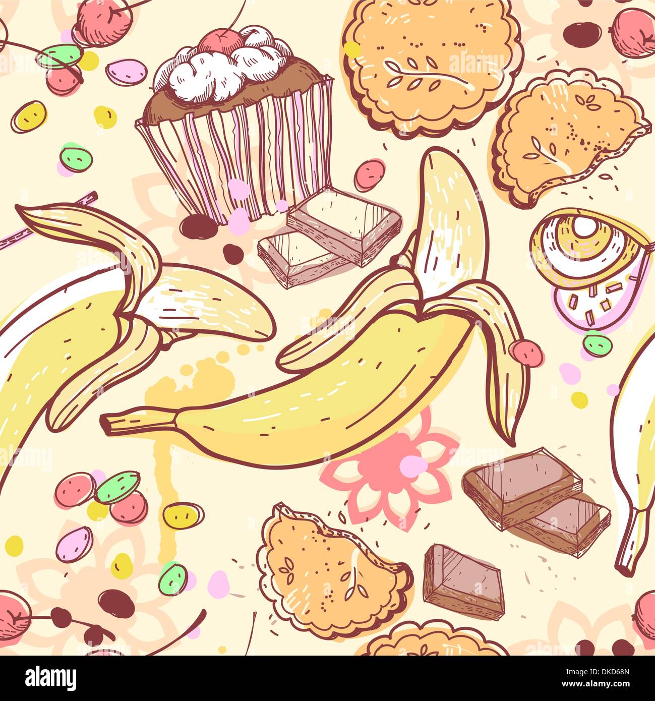 Bananas cake Stock Vector Images - Alamy