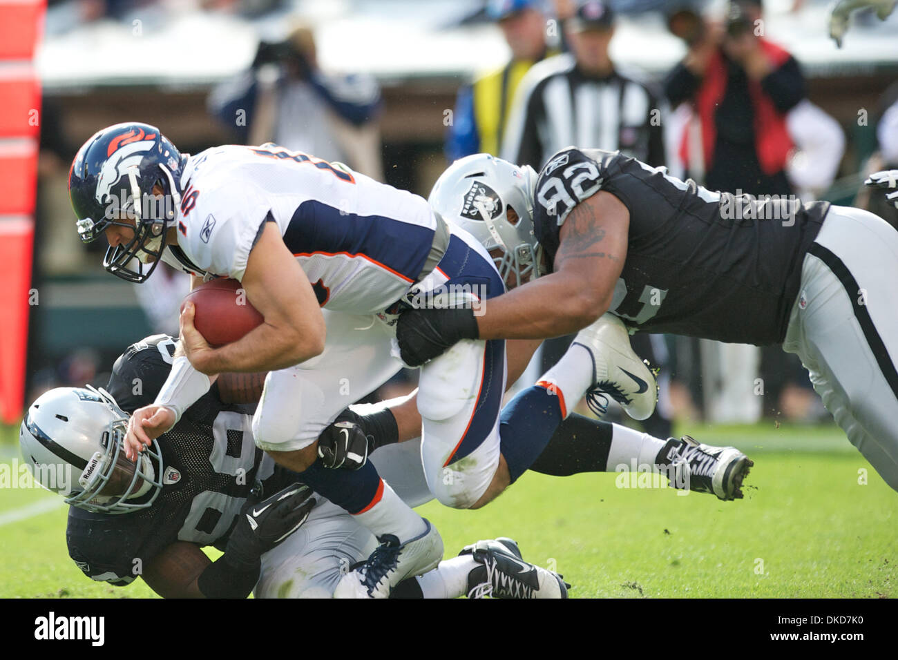 Nov. 6, 2011 - Oakland, California, U.S - Raiders defensive ends ...