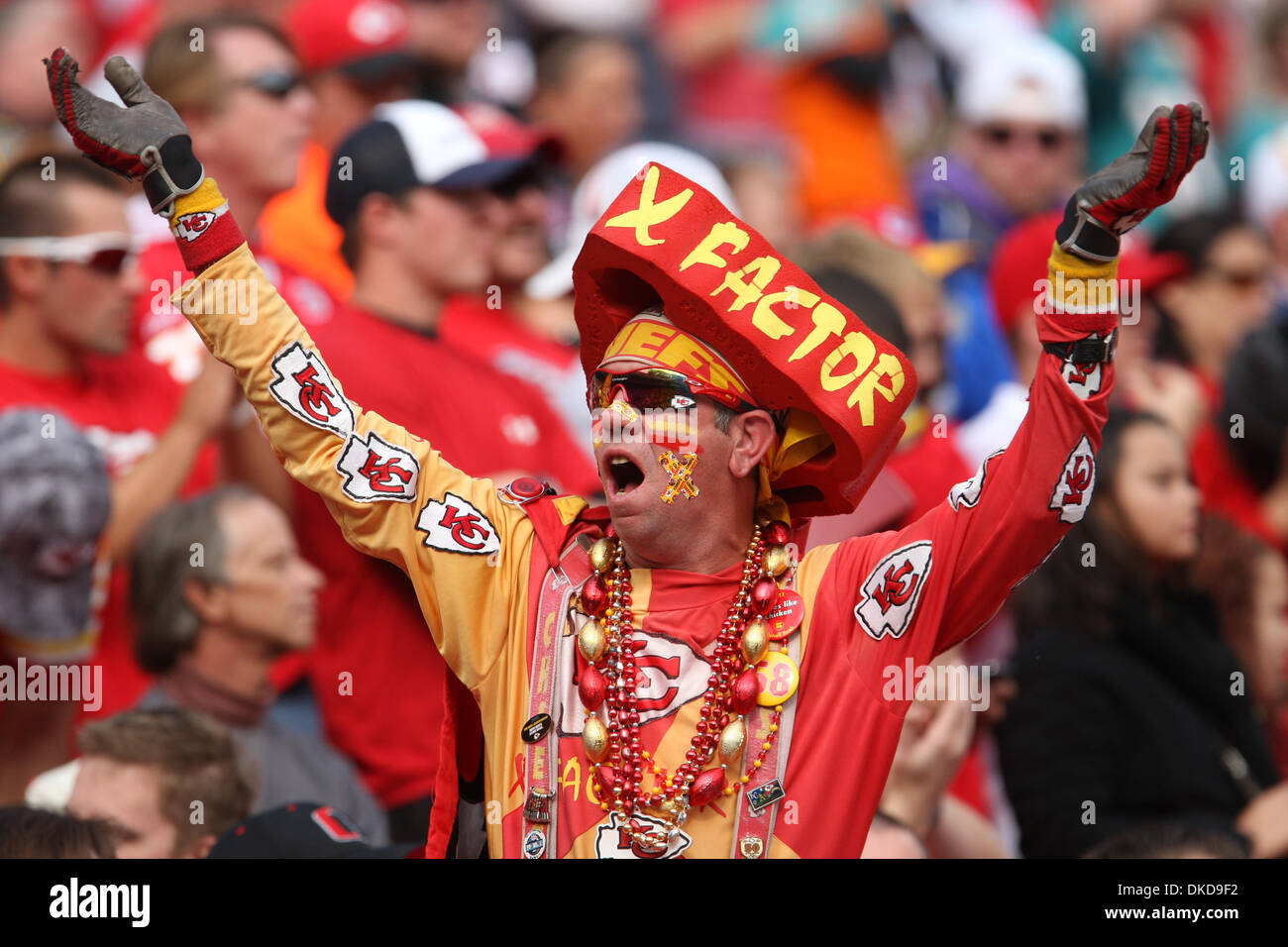 Nov. 6, 2011 - Kansas City, Missouri, U.S - Kansas City Chiefs fan X ...
