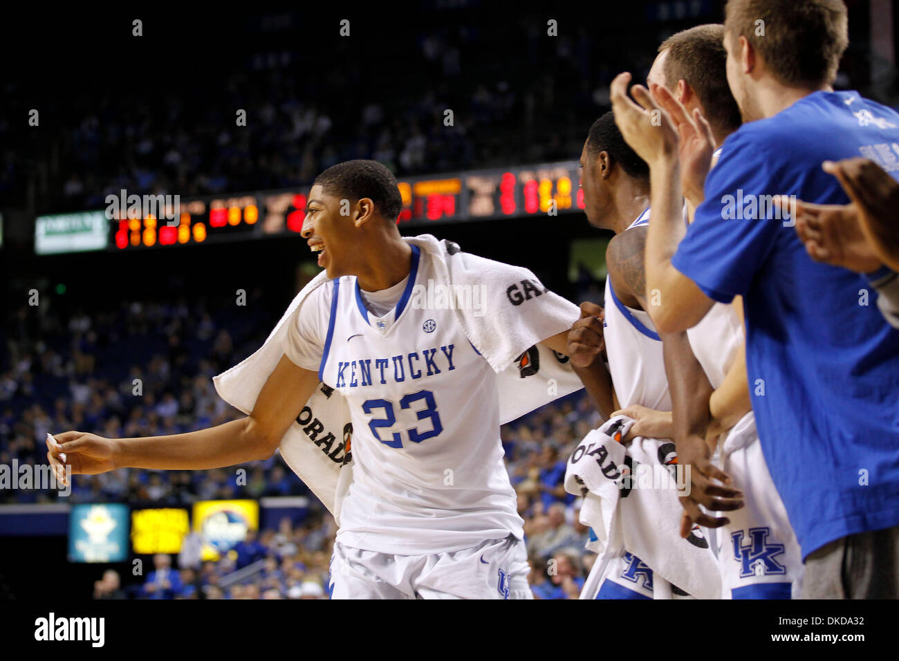 Nov. 7, 2011 - Lexington, KY, USA - UK's 23-Anthony Davis and the bench ...